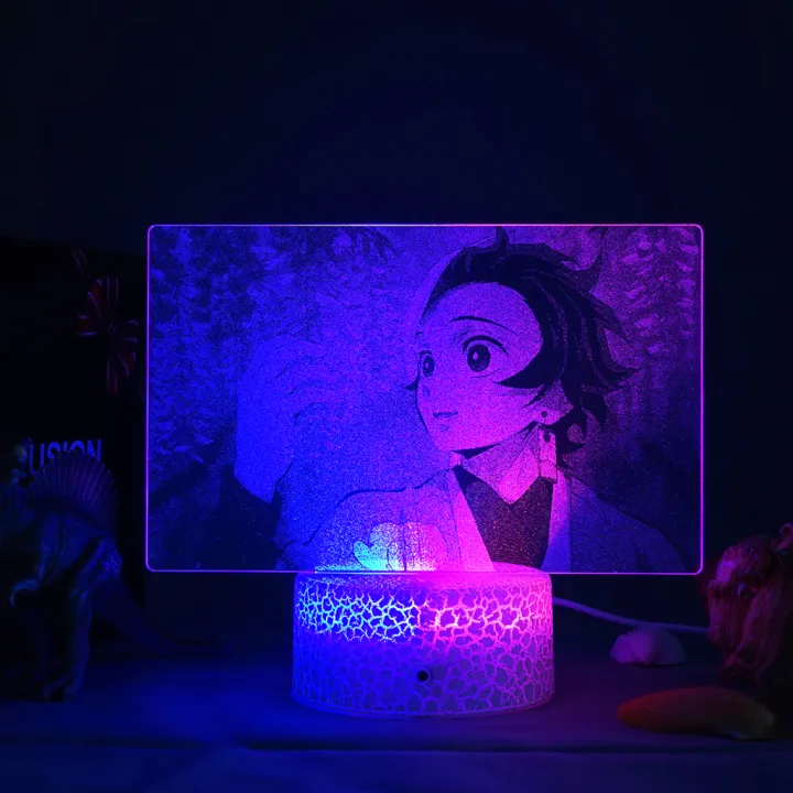 Anime Demon Slayer Figure Tanjiro Two Tone Lamp Kimetsu No Yaiba Kid ...