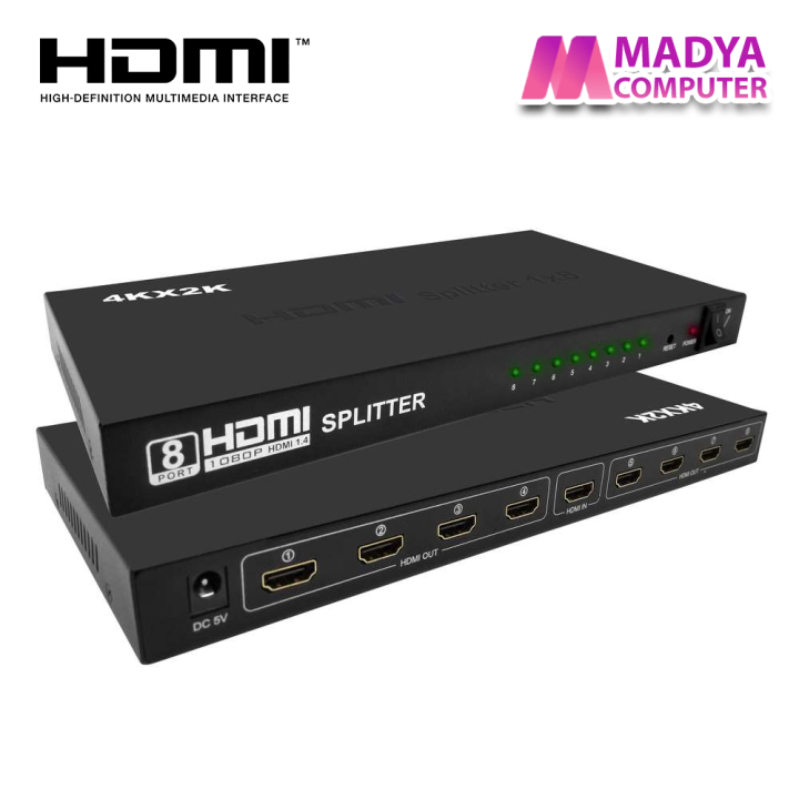 HDMI Splitter 8 Port FHD 4K 3D - 1x8 HDMI Splitter | Lazada Indonesia