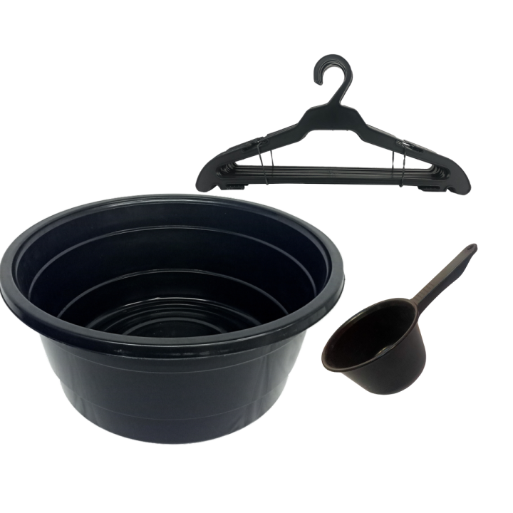 Edepot panglaba Bundle of set na batya, tabo at 1 dozen na hanger- COD ...