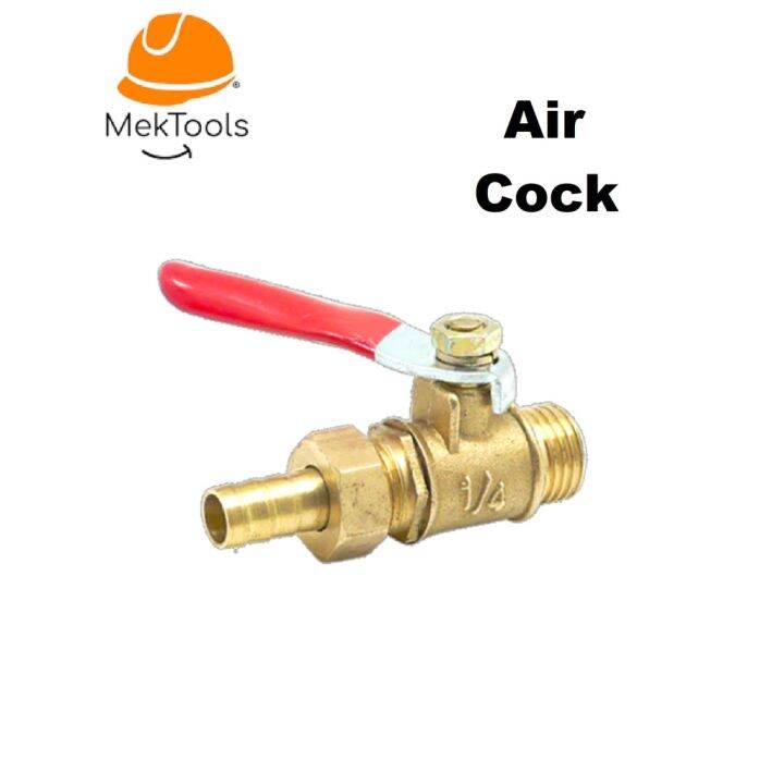 Brass Air Cock 1/4 inch Male Thread, Barbed Hose Brass Ball Valve Faucet Connector Adapter for ...
