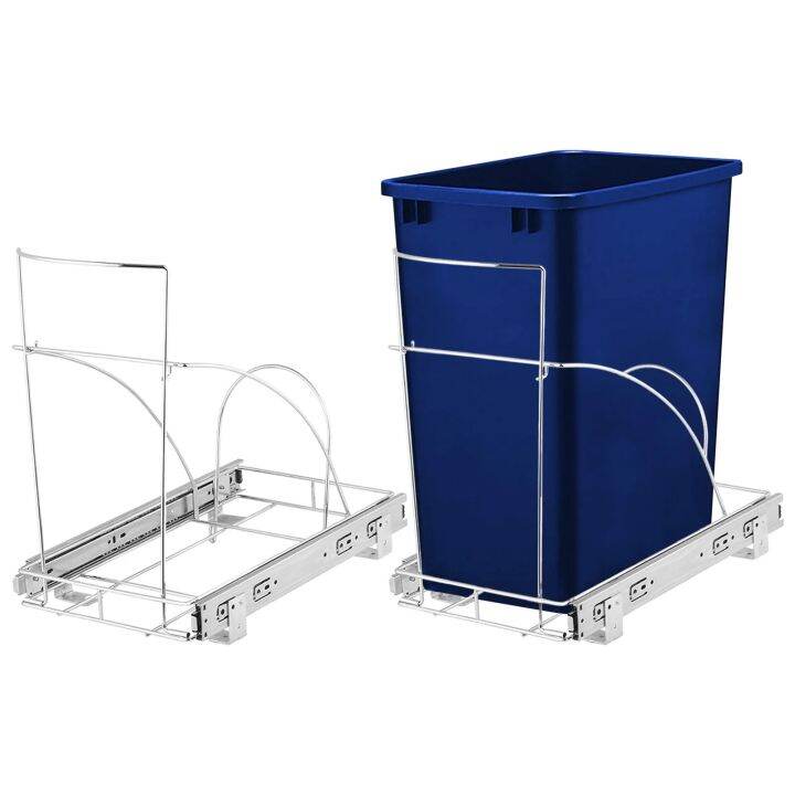 Pull Out Trash Can Sliders Pull Out Under Cabinet Trash Bin Shelf Pull ...