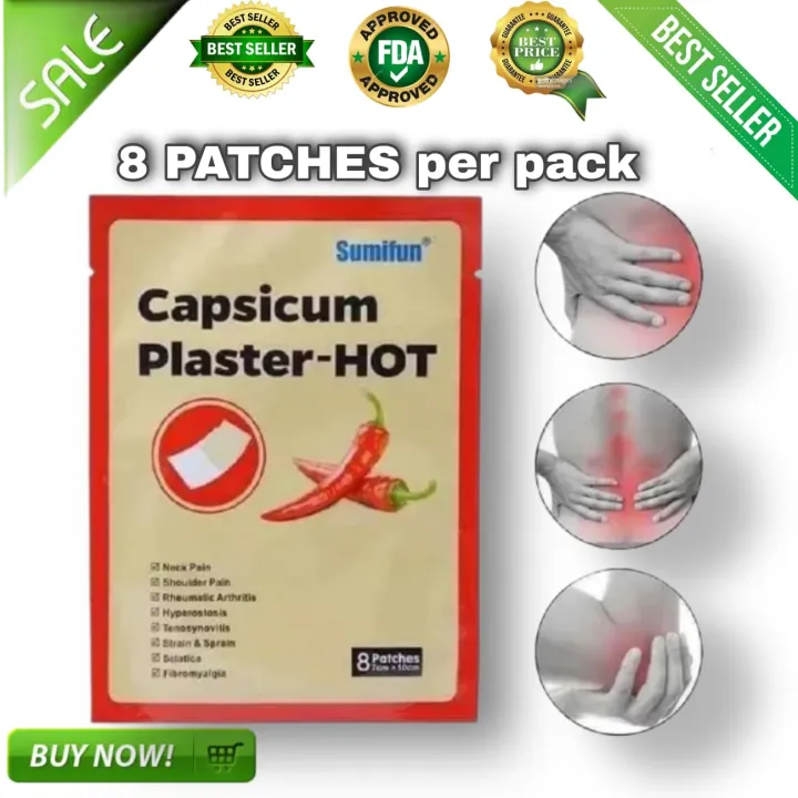 Original Capsicum Plaster Hot 8 Patches Pain Relief For Neck Shoulder ...