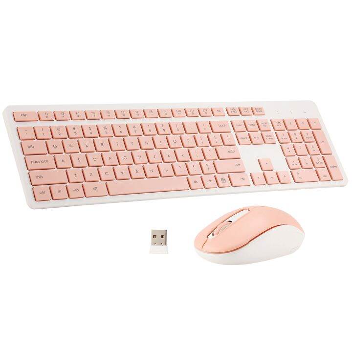 Silent Full-size Wireless Keyboard 106 Keys Keyboard and Mouse Combo ...