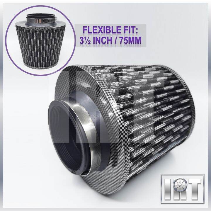 3" 75mm Filter Racing Sport Cleaner Air Intake Filter Pipe Open Pod ...