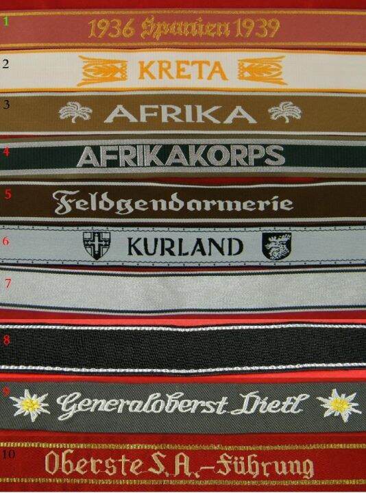 WWII WW2 GERMAN ELITE UNIFORM CUFF STRIP TITLE 5605101 | Lazada.co.th