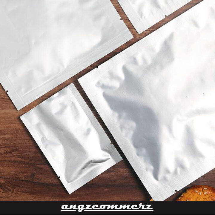 Vacuum Flat Sachet Pack No Ziplock Aluminium Foil Silver 10pcs | Lazada ...