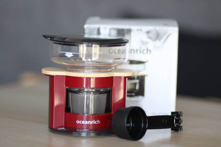 Oceanrich เครื่องดริปกาแฟโอเชี่ยนริช สีแดง หมุนดริปอัตโนมัติ 150 มล. | Lazada.co.th
