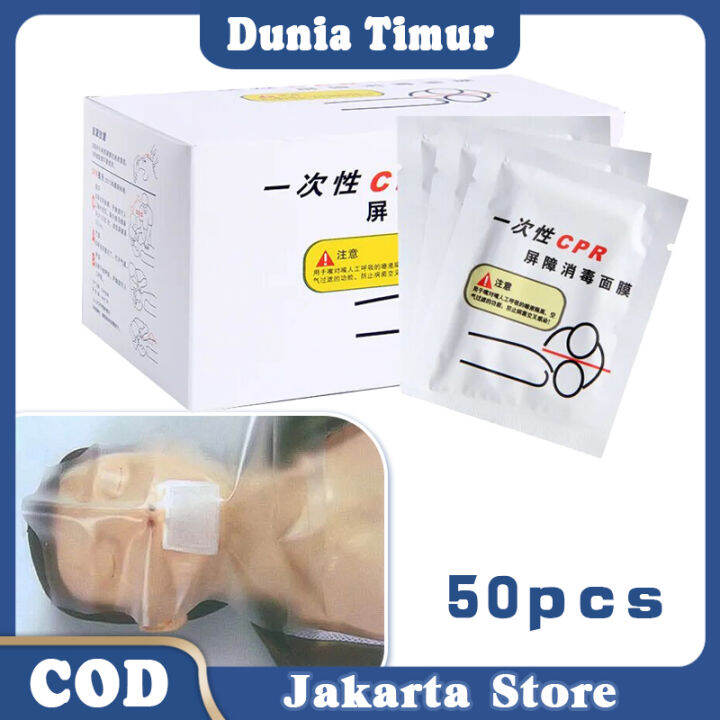 50Pcs Mouth To Mouth Mask CPR Masker CPR Disposable Masker Penghalang ...