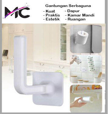 Gantungan Tisu Roll Kamar Mandi WC Dapur Tempelan Tempat Tissue Gulung ...