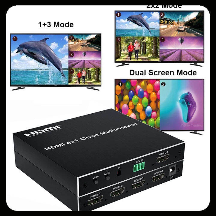 2022 New 4x1 HDMI Multiviewer 1080p Quad Screen Real Time Multi Viewer ...