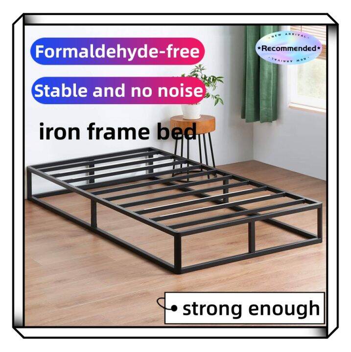Iron bed double bed 1.5m metal bed frame 1.8m iron bed thickened single bed iron frame bed ...