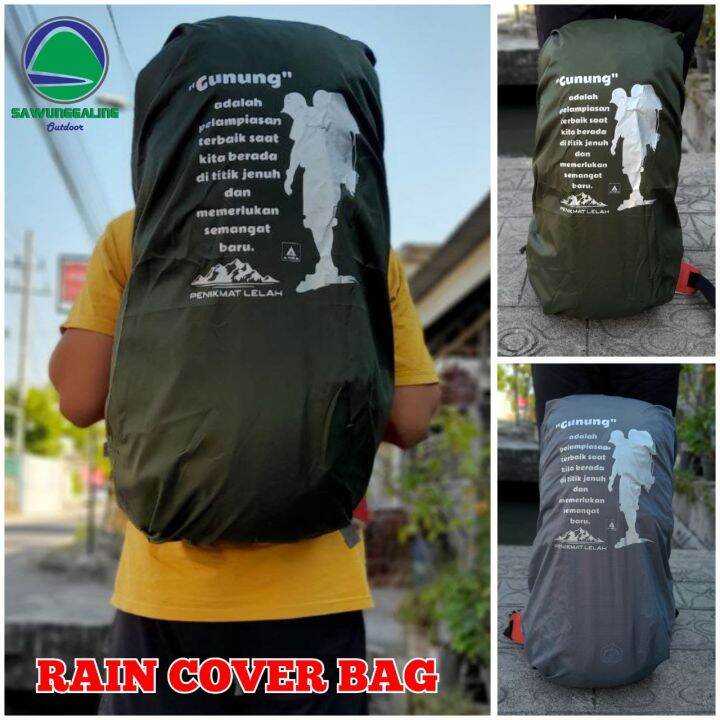 Rain Cover Bag, Mantel Sarung Tas Ransel Carrier kapasitas 60 Liter ...