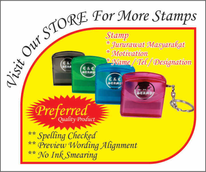 Key Chain Stamp / Self inking rubber stamp / pre ink stamp / Cop Nama ...