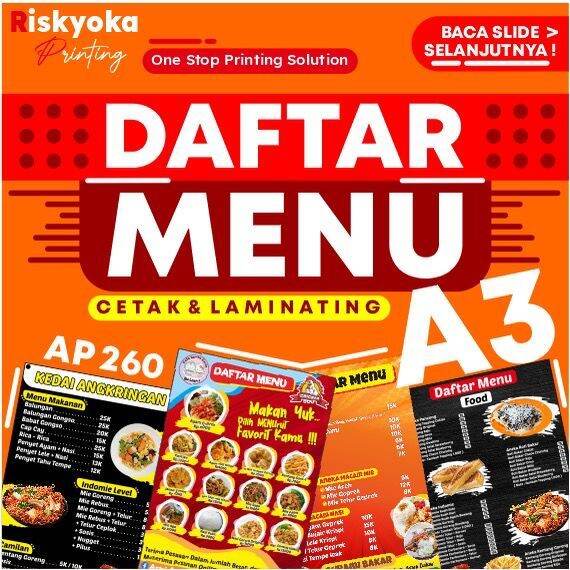 CETAK DAFTAR MENU A3 + LAMINATING | Lazada Indonesia