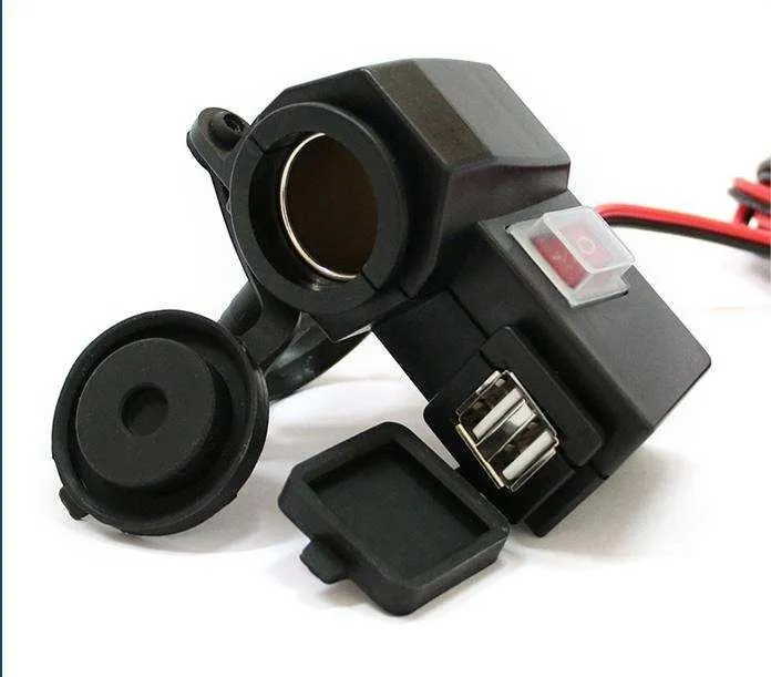Waterproof Motorcycle 12V Lighter Dual USB Charger Power Socket | Lazada PH
