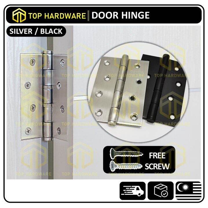 TOP🇲🇾 4" Stainless Steel 304 Door Hinges Heavy Duty Hinges (Black ...