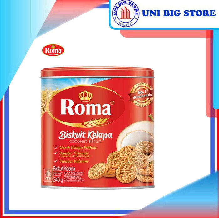 Roma Biskuit Kelapa 345 gr Kaleng Coconut Biscuit | Lazada Indonesia