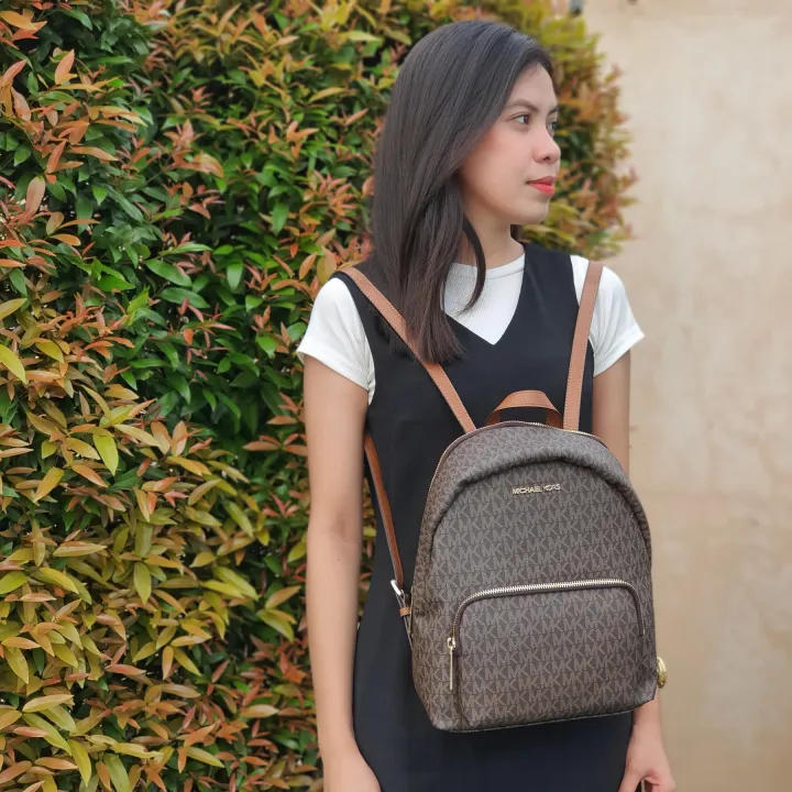Michael Kors Authentic Erin Medium Signature Backpack in Brown Color ...