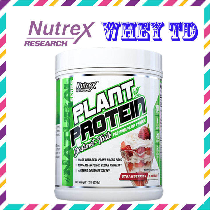 Whey thực vật Plant Protein (576g) vị dâu Nutrex 18 lần dùng - Whey ...