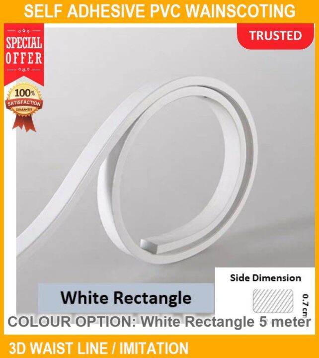 5m Self Adhesive Pvc Wainscoting / 3D Waist Line / Imitation Gypsum ...