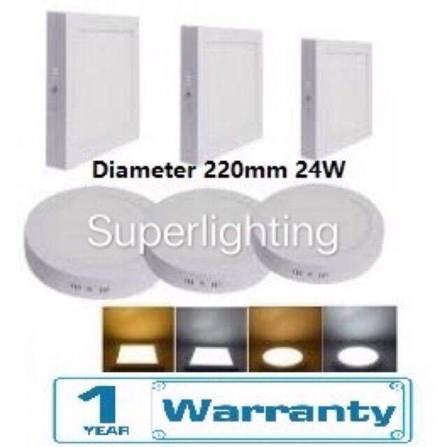 SUPER "TERANG" / SUPER "BRIGHT" LED Surface Downlight 24W Lampu Siling ...