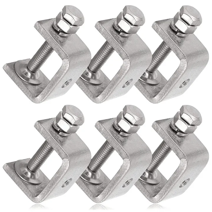 6Pcs C Clamps,U Clamps for Metal Working, Small Desk Clamp with Stable ...
