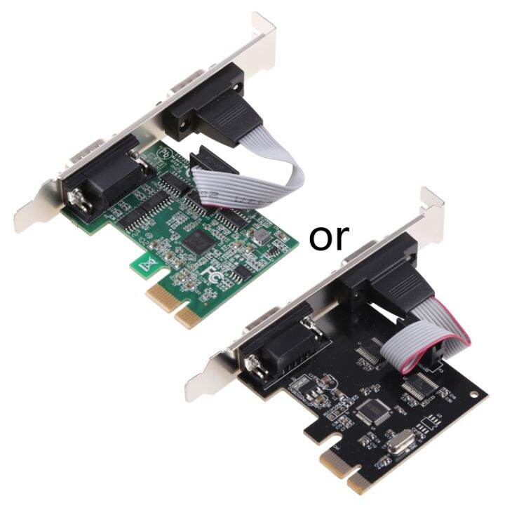 PCIe Dual Serial Expansion Card Chip AX99100 2 Port Industrial DB9 COM RS232 Converter Adapter ...