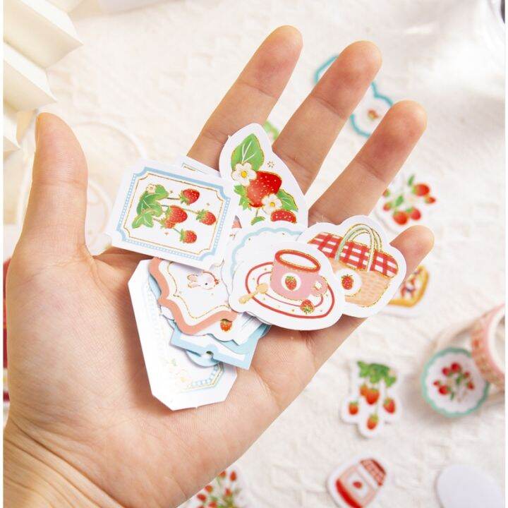 Miutiso Strawberry Back Garden 30pcs Sticker Gift Box Lovely Hand ...