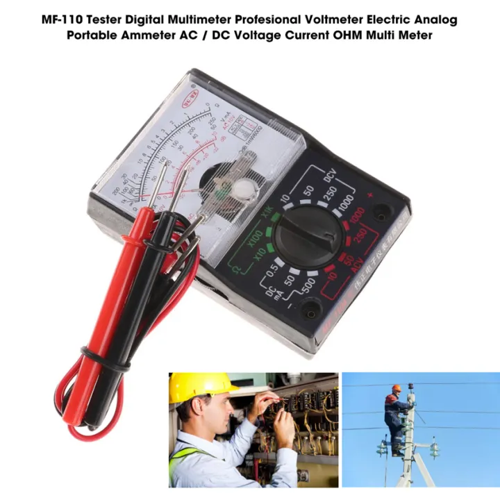 MF-110 Tester Digital Multimeter Profesional Voltmeter Electric Analog ...