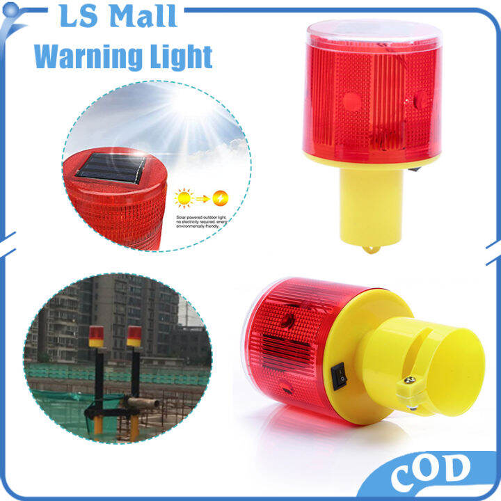 LED Solar Strobe Warning Light Flashing Construction Safety Road ...