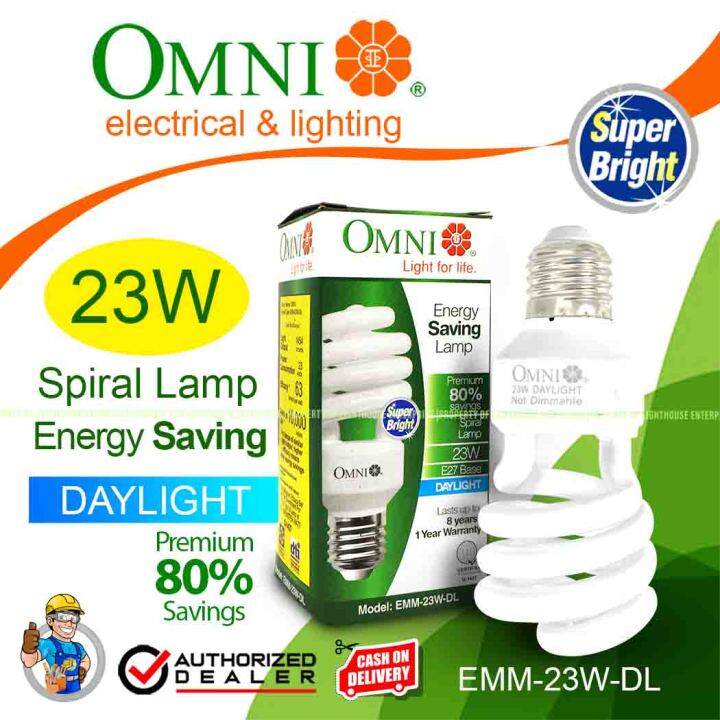 OMNI 23W Spiral Energy Saving Daylight Lamp (EMM-23W-DL) *LIGHTHOUSE ...