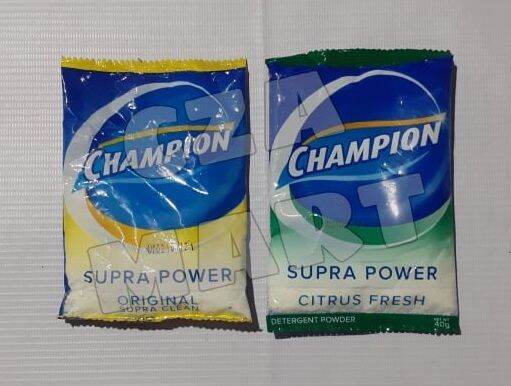 Champion Detergent Powder Supra Powder 40 Grams - Original and Citrus ...