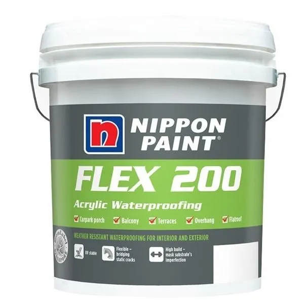 20L Nippon Paint Flex 200 Acrylic Waterproofing Paint Coating 防水漆 防水胶 White~Grey Colour Cat ...