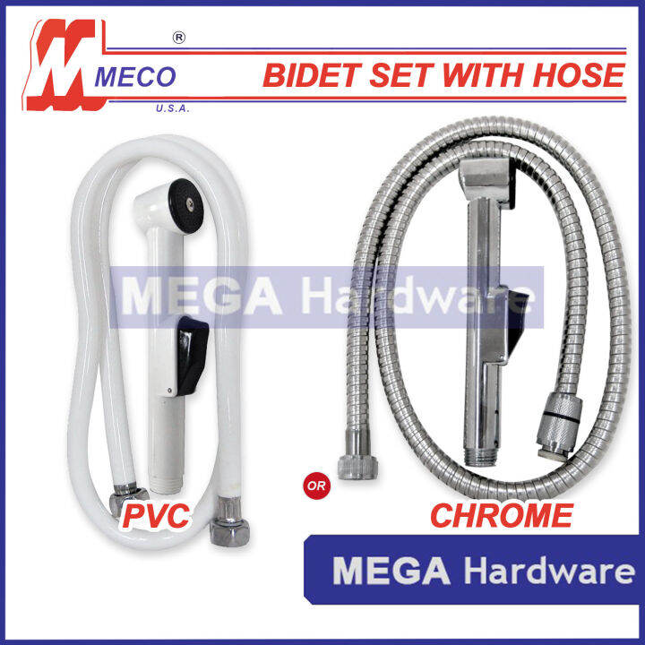 MECO High Quality PVC / Chrome Bidet Set (Hose, Head & Holder) | Lazada PH
