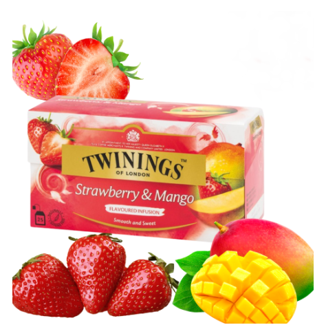 Twinings Strawberry & Mango Teaชาทไวนิงส์ รสสตอเบอร์รี่ แมงโก้ 2กรัม ...