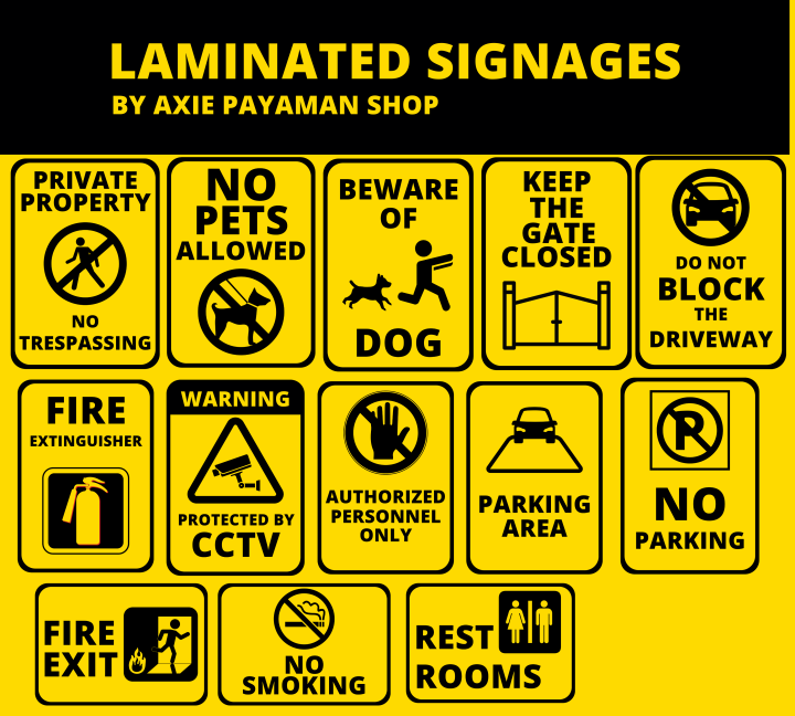 Yellow Laminated Signages A4 Size | Lazada PH
