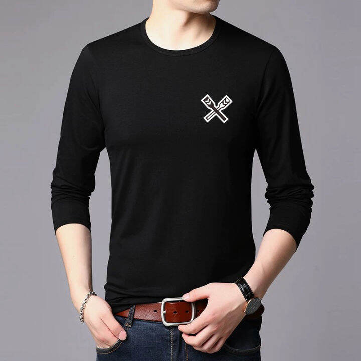 Long Sleeve For Men 100 Cotton Clothes Long Sleeve Mens Korean
