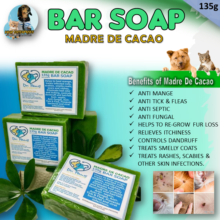Madre de Cacao Bar Soap 135gms for Cats & Dogs by Dr. Paw's | Lazada PH