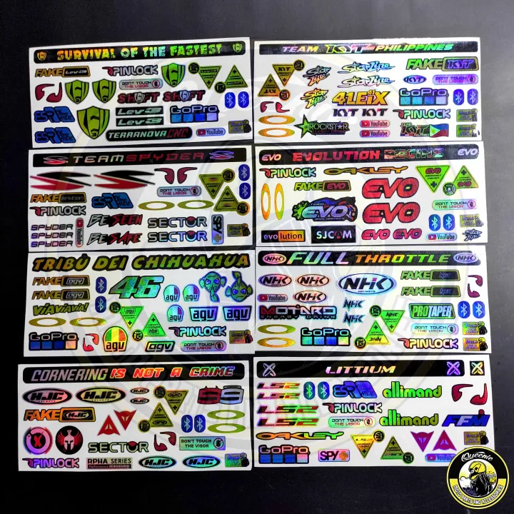 Helmet Visor Hologram Reflective Decals Outdoor Laminated Stickers for ...