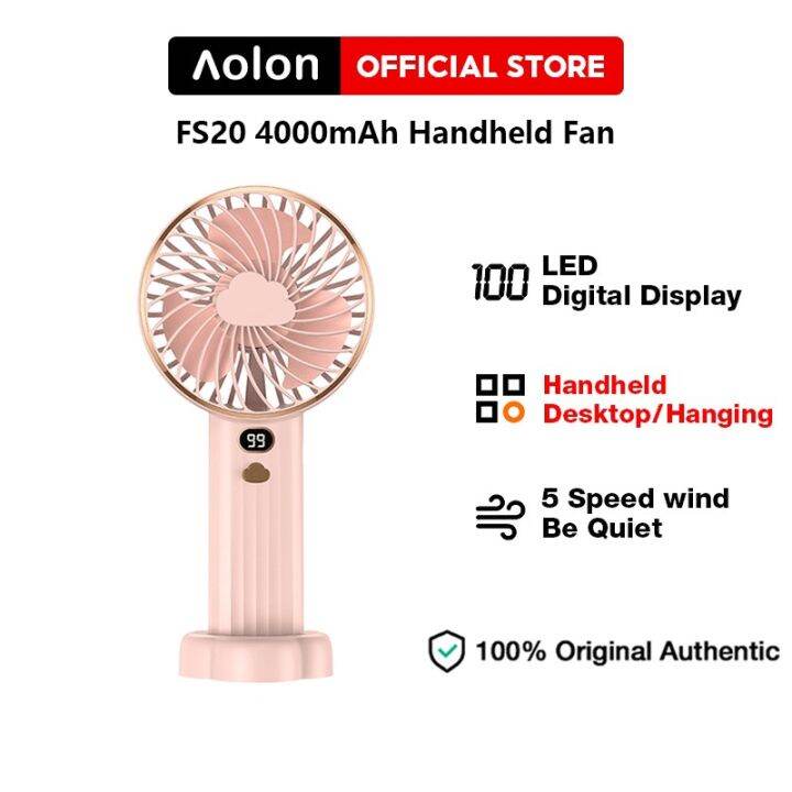 ♤Aolon FS50 Portable Ture 4000mah Electric Fan Mini Rechargeable 5 ...