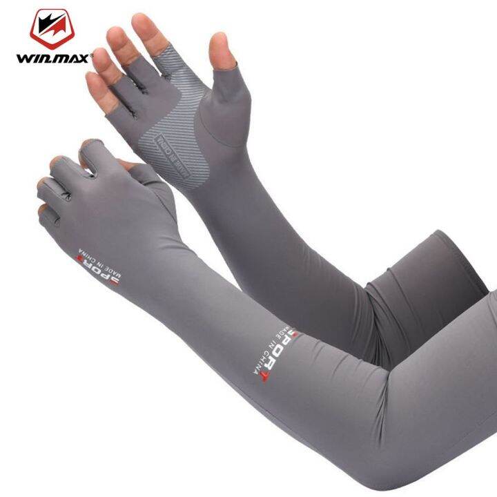 Winmax 1Pair Cooling Arm Sleeves Cover Women Men Sports Running UV Sun ...