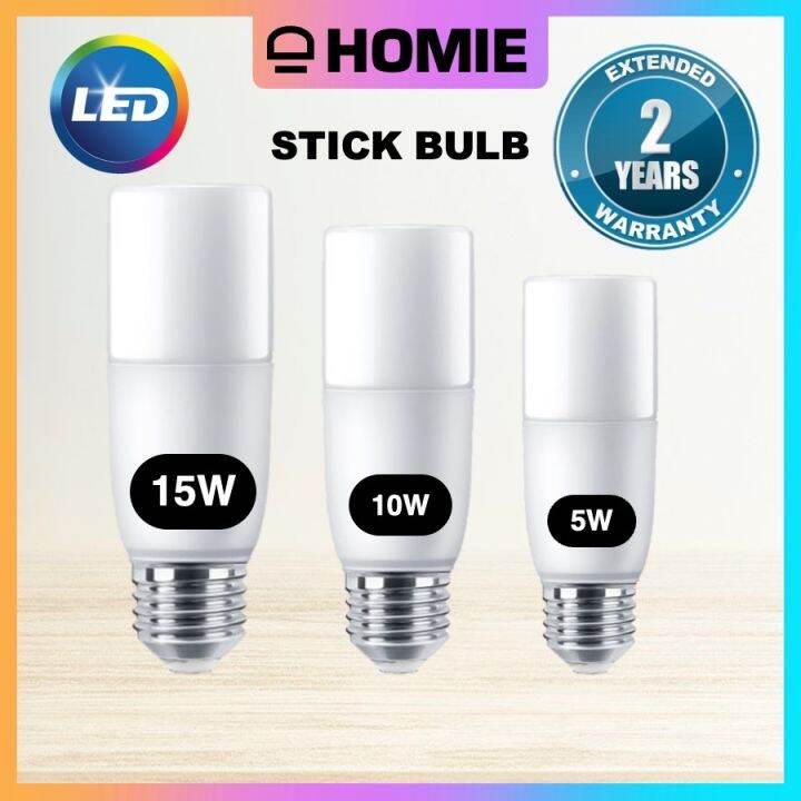 [2 YEAR WARRANTY] 5W/10W/15W HIGH QUALITY LED STICK BULB E27 | Lazada