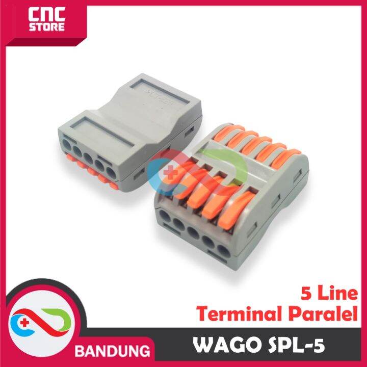 TERMINAL PARALEL 5 LINE KONEKTOR SAMBUNGAN CONNECTOR BLOCK WAGO SPL-5 ...