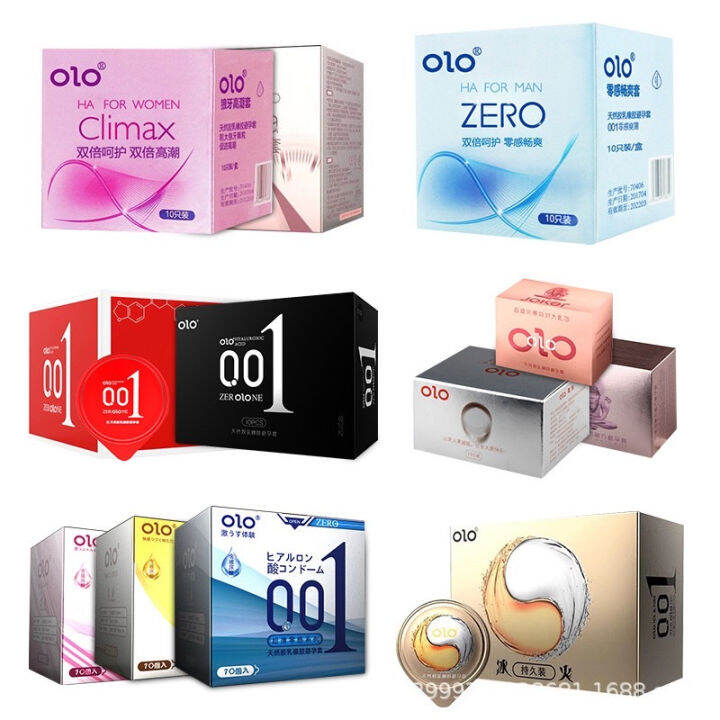 OLO Ultra Thin 001 Basic 10pcs ถุงยางอนามัย ถุงยาง (10ชิ้น/1กล่อง) แบบบาง บาง 0.01 มิล 50/52 ...