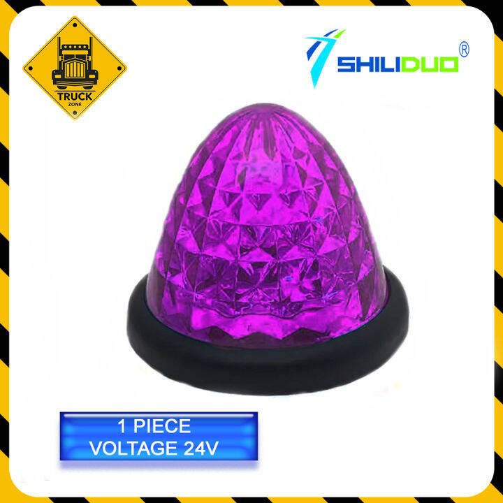SHILIDUO SD-4001 Diamond Side Light Truck Trailer LED Warning Beacon Light 24V - Purple (1 Piece ...