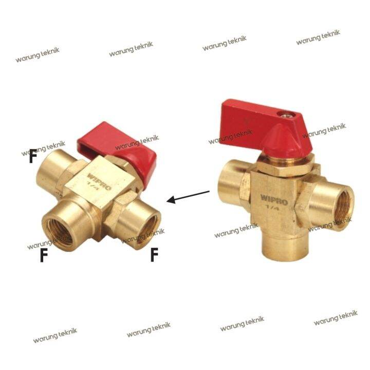 WIPRO WN5315 MINI THREE 3 WAY BALL VALVE FFF 1/4" (DERAT DALAM) FULL ...