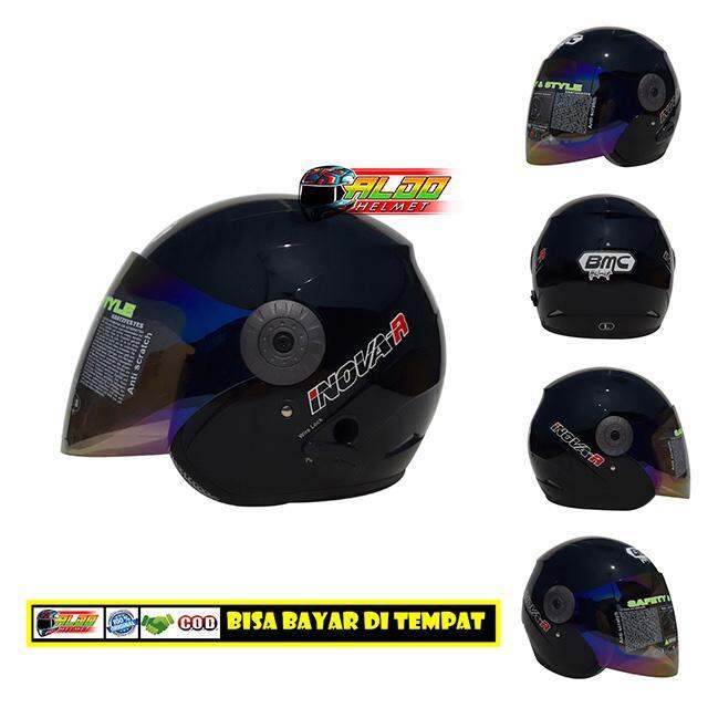 HELM BMC INOVA SOLID BLACK METALIC / HELM BMC / HELM / HELM HALF FACE ...
