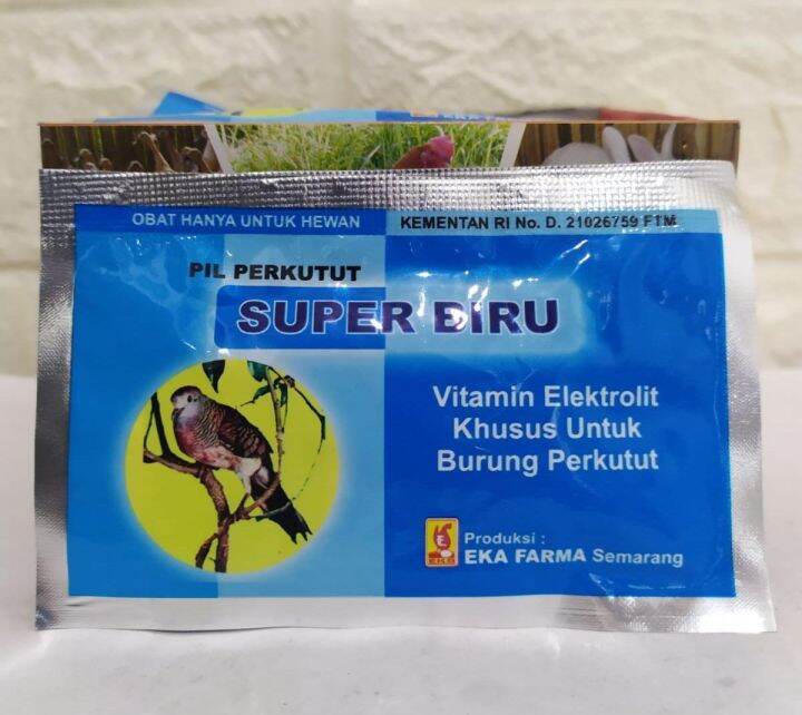 Pil Kutut Super Biru 12 pil vitamin elektrolit khusus burung perkutut ...