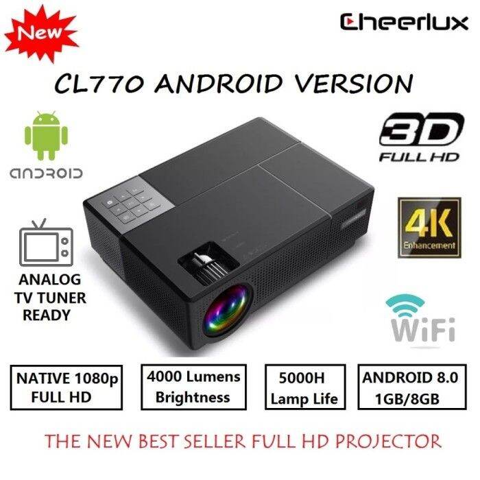 Proyektor Cheerlux Cl770 Android 4000 Lumens Projector Full HD 1080P ...
