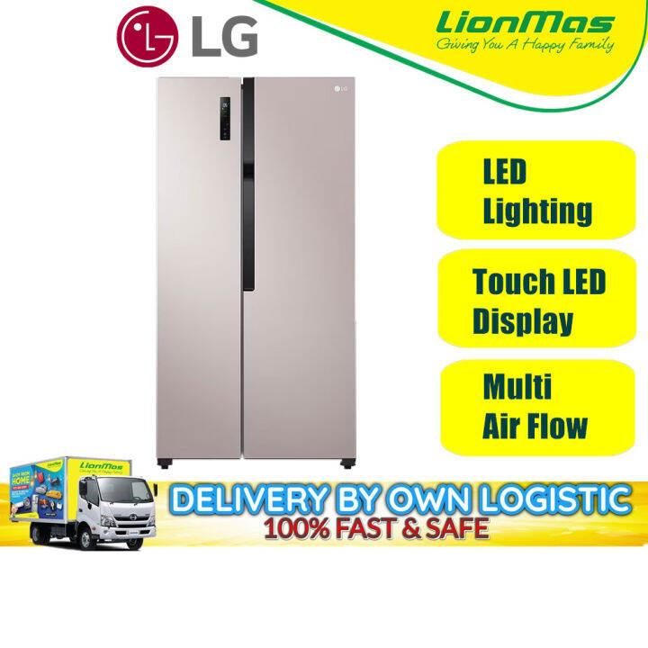 LG 508L Side-by-Side Fridge GC-B507PGAM in Gold Finish Refridgerator | Lazada